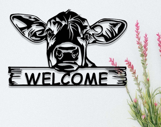Custom Cow Farm Sign,heifer Cow Ranch Sign,cow Metal Wall Art ...