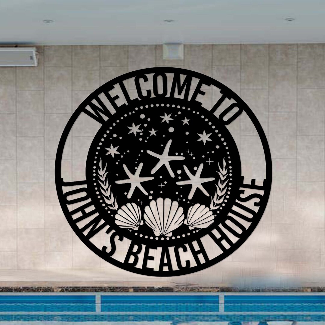 Custom Beach House Sign,metal Beach House Decor,personalized Family ...