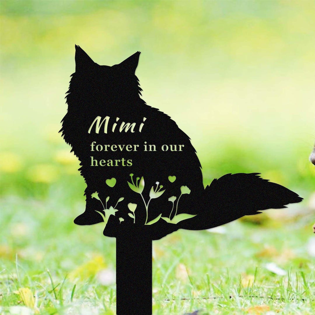 Custom Fluffy Cat Memorial Stake,personalized Cat Grave Marker,long ...