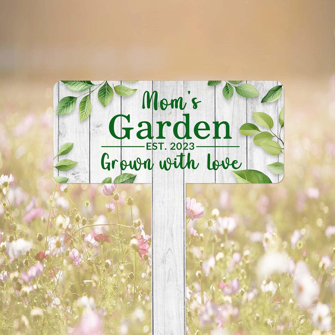 Custom Garden Stake,metal Garden Sign With Leaves,personalized Gardener ...