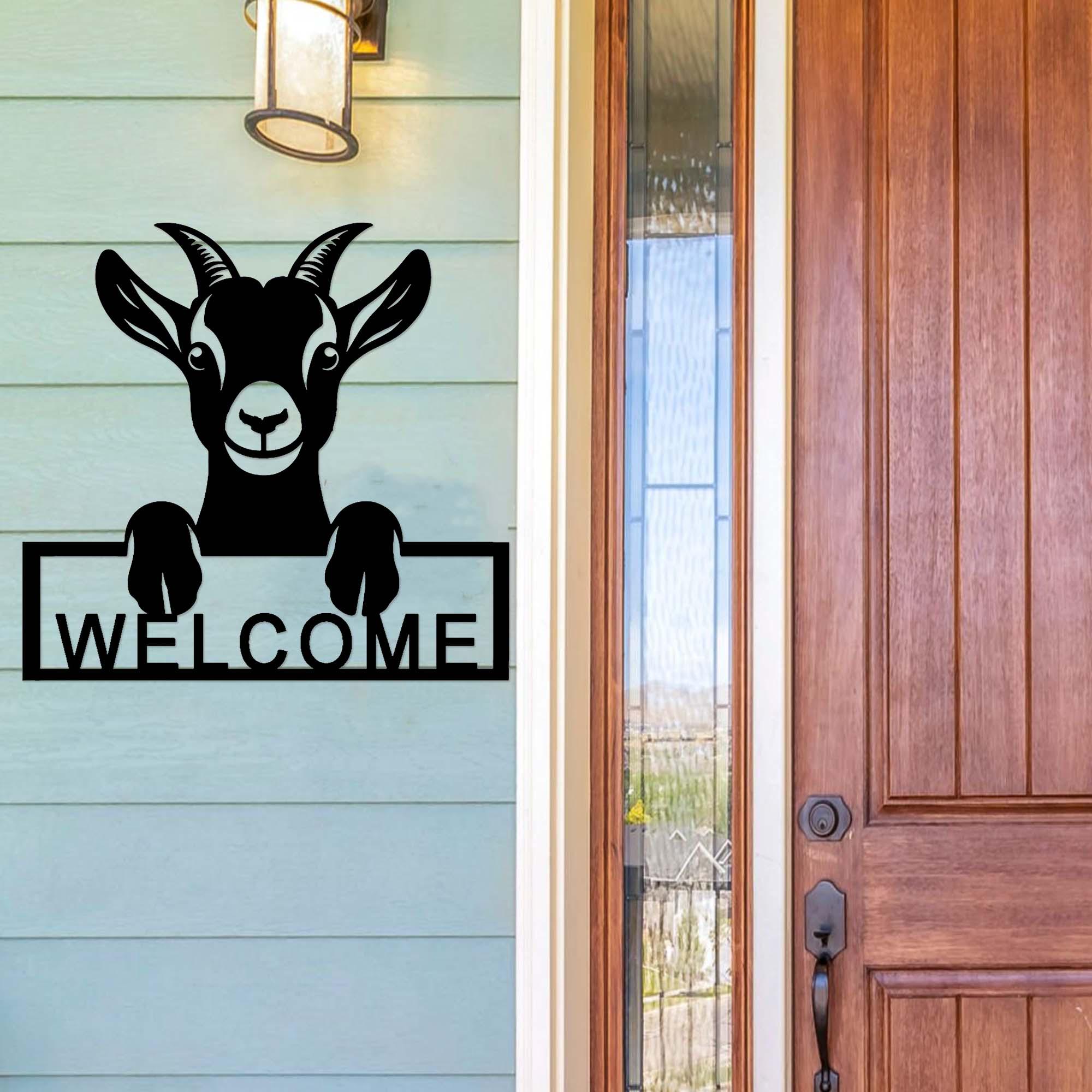 Custom Goat Farm Sign,goat Peeking Sign,goat Metal Wall Art ...