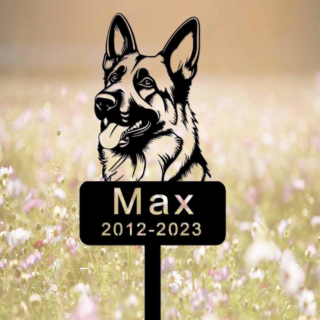 Custom Metal German Shepherd Memorial Stake,personalized German ...