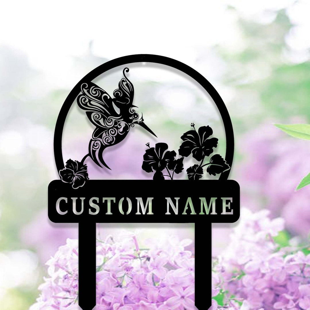 Custom Garden Stake,metal Hummingbird Garden Stake,personalized ...