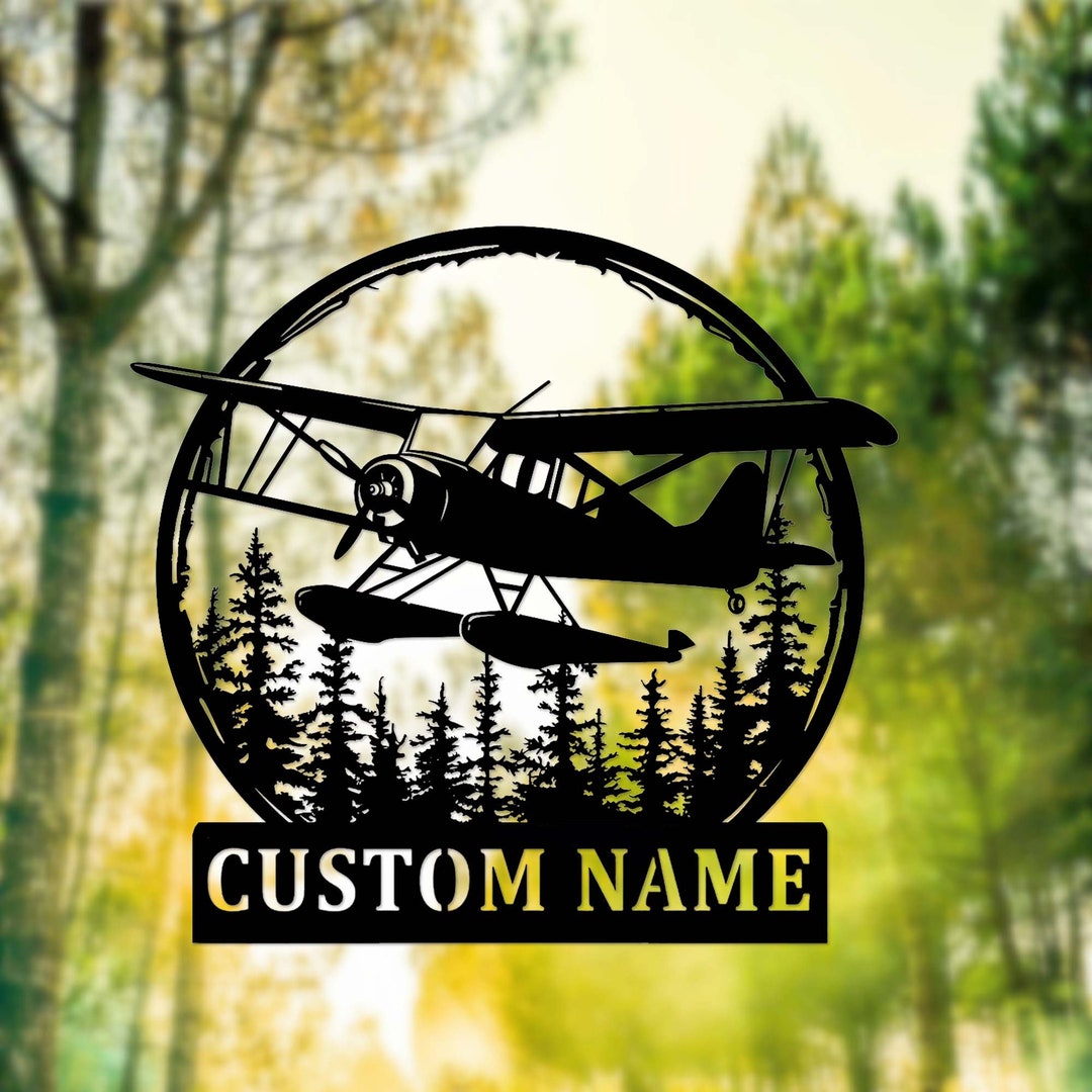 Custom Airplane Hangar Metal Sign,personalized Pilot Name Sign,airplane ...