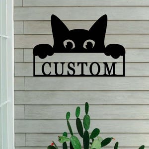 Custom Cat Metal Sign,cat Wall Art,personalized Cat Name Sign,cat ...