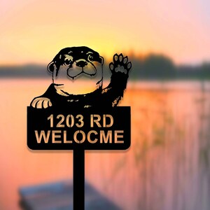 Custom Otter Garden Stake,otter Metal Sign,otter Animal Address Sign ...