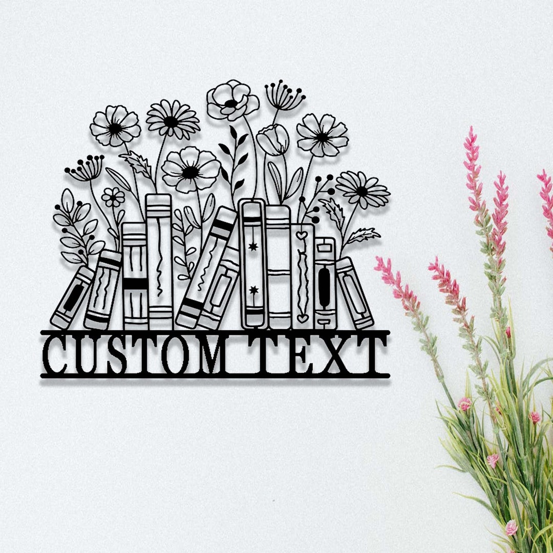 Custom Library Metal Sign,personalized Book Nook Sign,bookshelf Sign ...