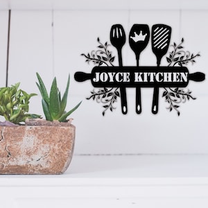 Personalized Kitchen Sign Metal Wall Art Metal Kitchen Sign Kitchen ...