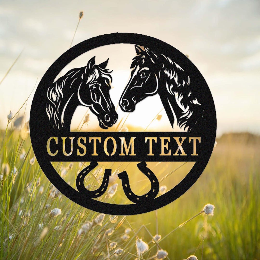 Custom Metal Horse Farm Sign,horses Sign,personalized Horse Ranch Sign ...