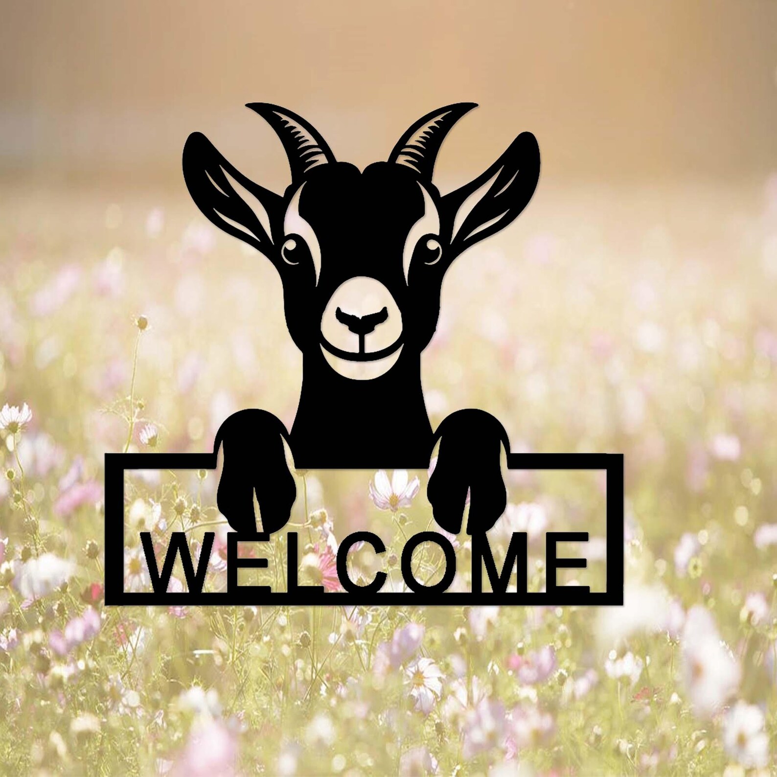 Custom Goat Farm Sign,goat Peeking Sign,goat Metal Wall Art ...