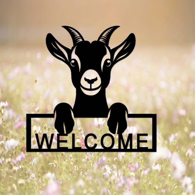 Custom Goat Farm Sign,goat Peeking Sign,goat Metal Wall Art ...