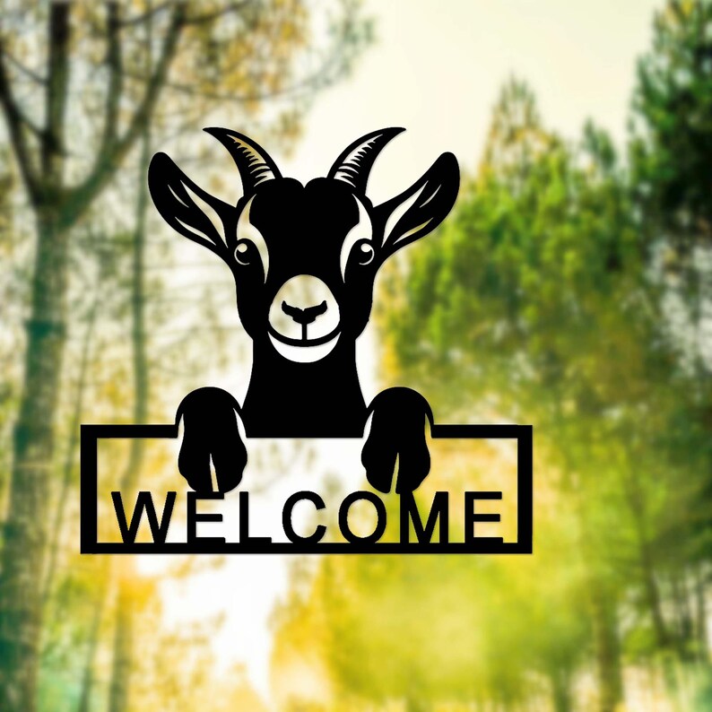 Custom Goat Farm Sign,goat Peeking Sign,goat Metal Wall Art ...