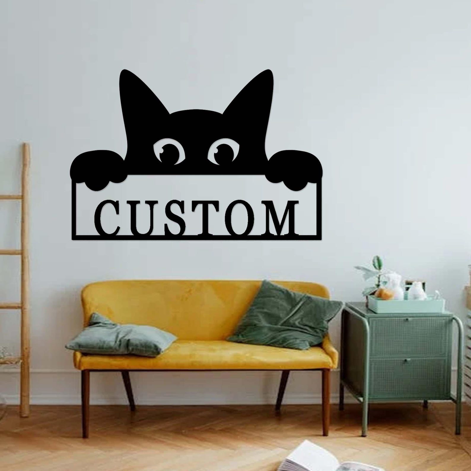 Custom Cat Metal Sign,cat Wall Art,personalized Cat Name Sign,cat ...