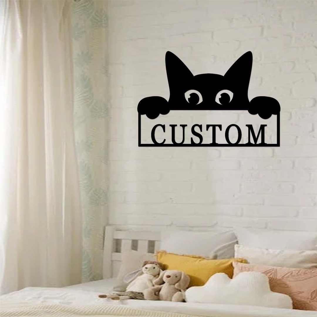 Custom Cat Metal Sign,cat Wall Art,personalized Cat Name Sign,cat ...