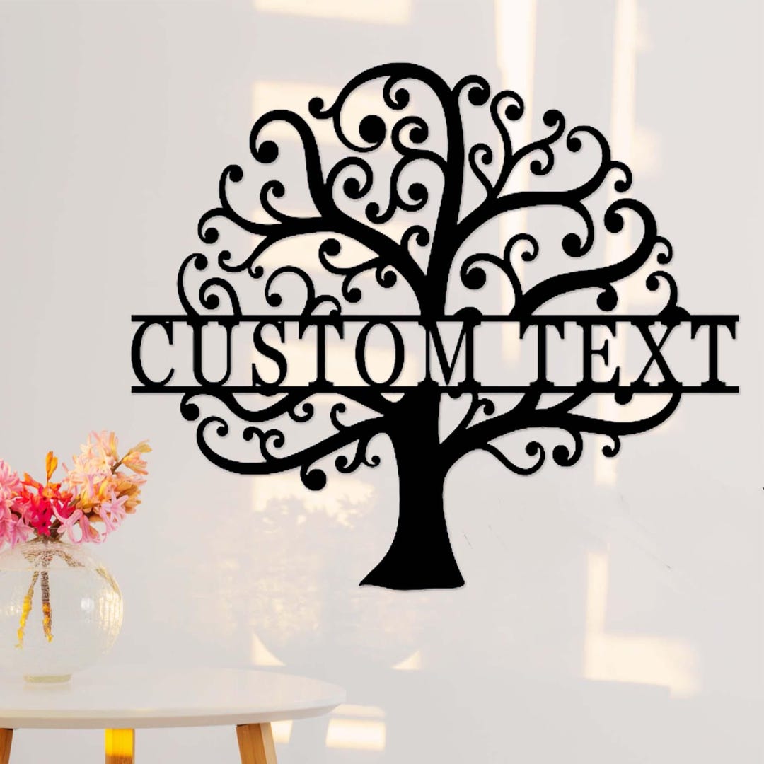 Personalized Family Tree Sign,custom Last Name Sign,tree of Life Metal ...