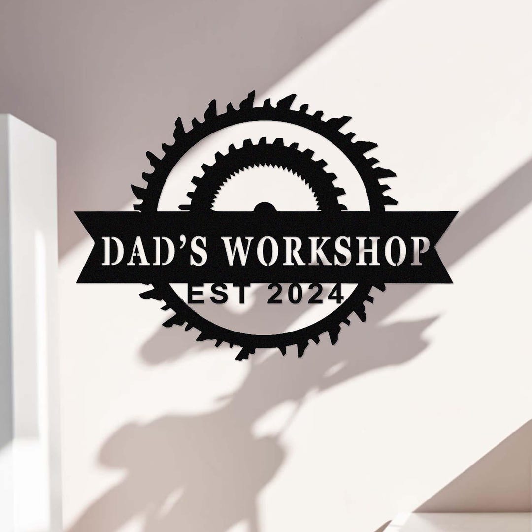 Custom Metal Workshop Sign,woodshop Sign,saw Blade Metal Wall Art ...