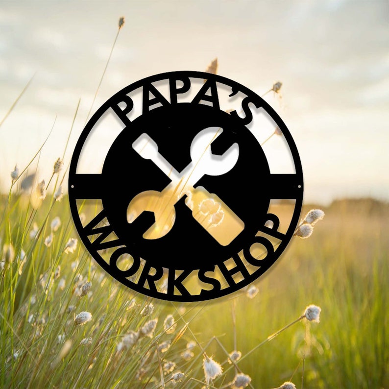 Personalized Fathers Day Sign for Dad,papa's Work Shop Metal Sign,work ...