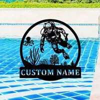 Personalized Scuba Diving Couple Metal Wall Art, Custom Scuba Diving ...