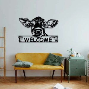 Custom Cow Farm Sign,heifer Cow Ranch Sign,cow Metal Wall Art ...
