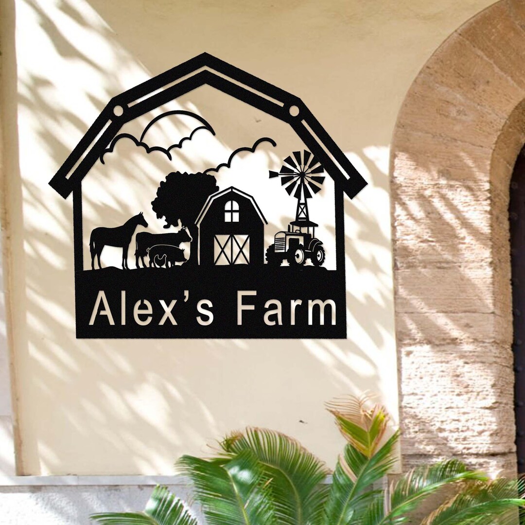 Custom Metal Farm Sign, Barn Sign,personalized Farmer Name Sign,ranch ...