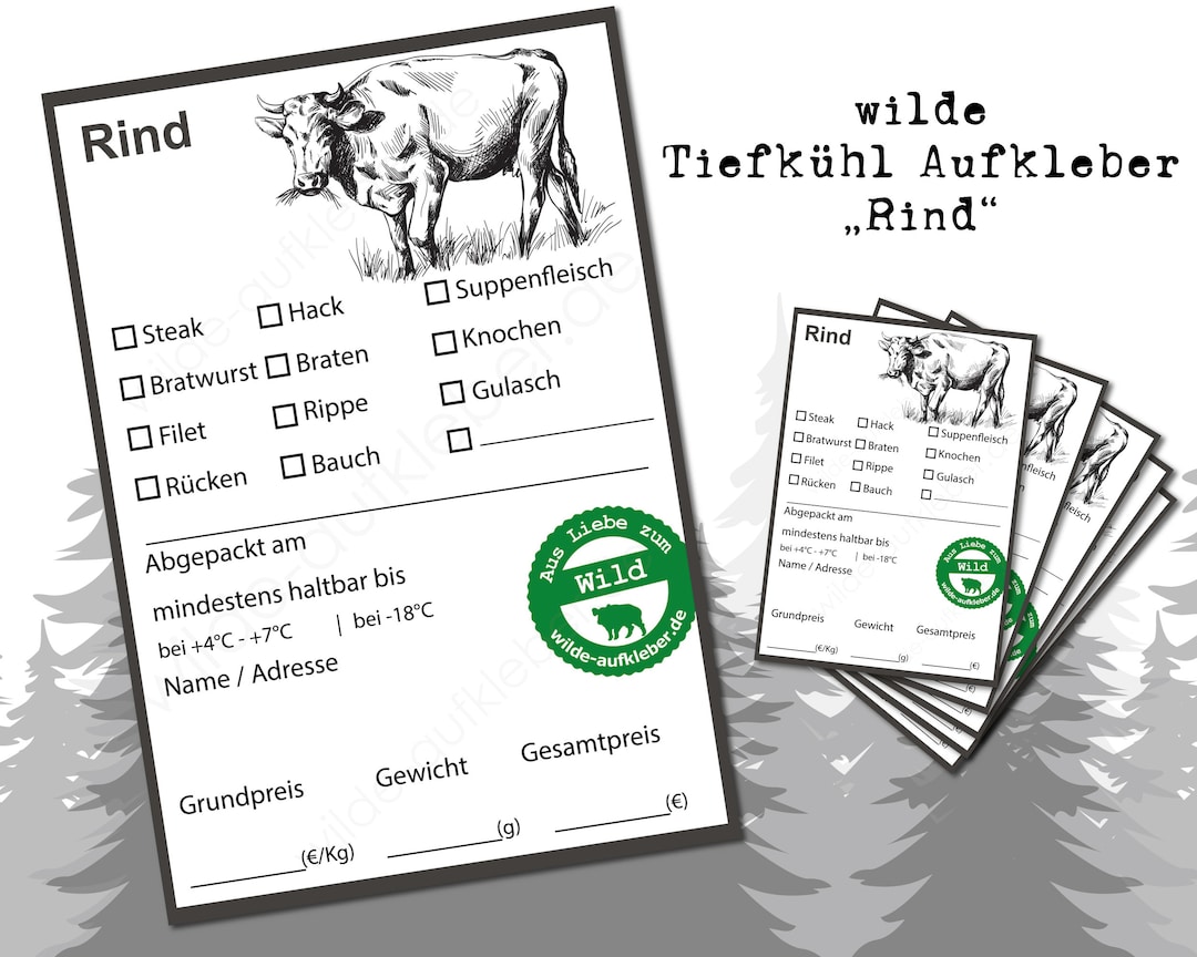 Beef Frozen Food Label | Beef Stickers for Meat | Wilde-aufkleber.de - Etsy