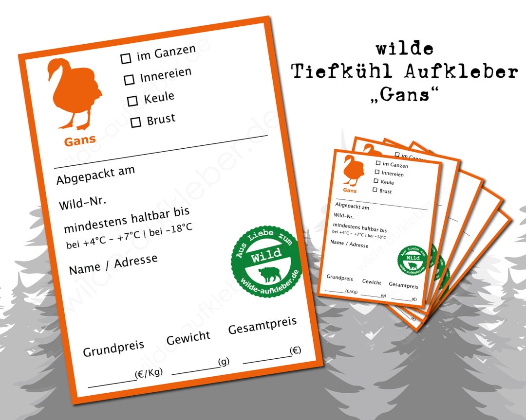 Wild Frozen Sticker Goose Labels Farmer Hunter Huntress Kitchen Meat ...