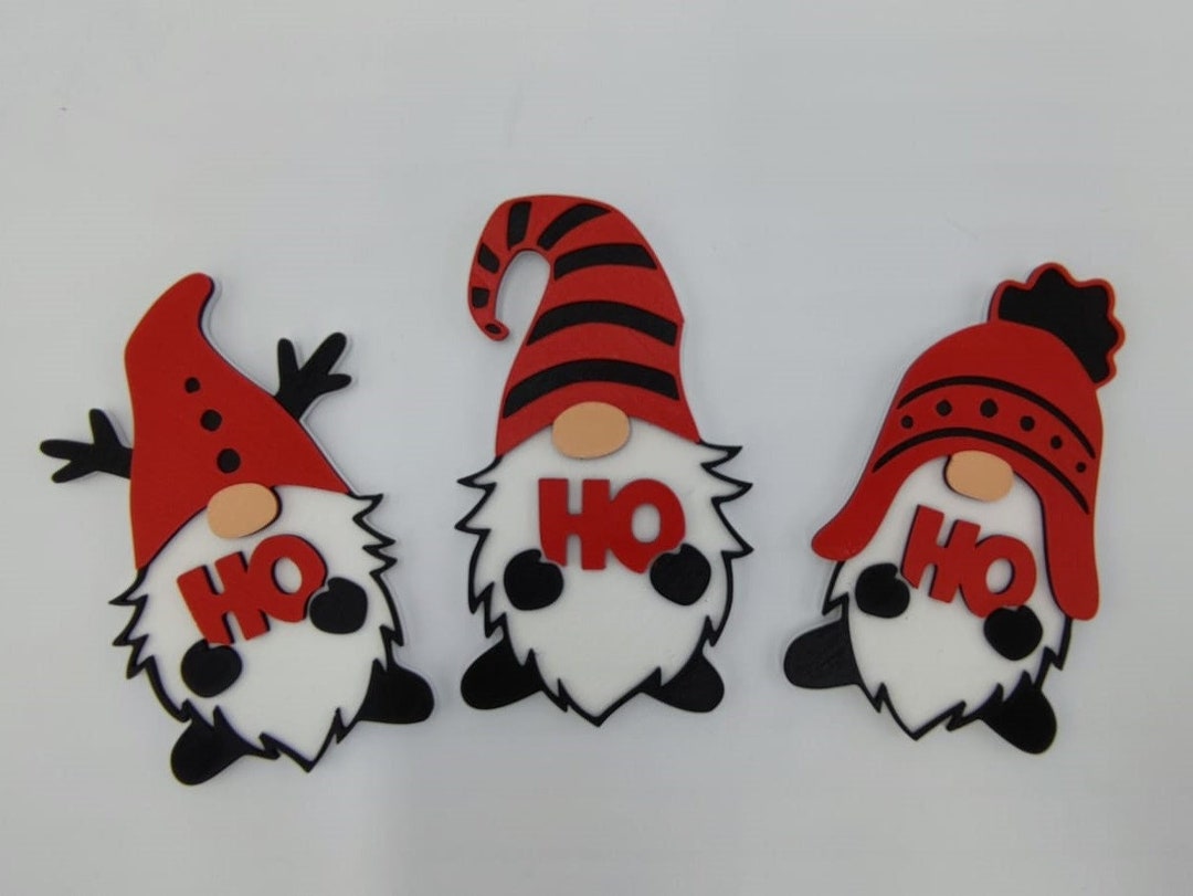 3D Printed 3 Christmas Gnomes HO HO HO | Gift Christmas | Gnome With ...