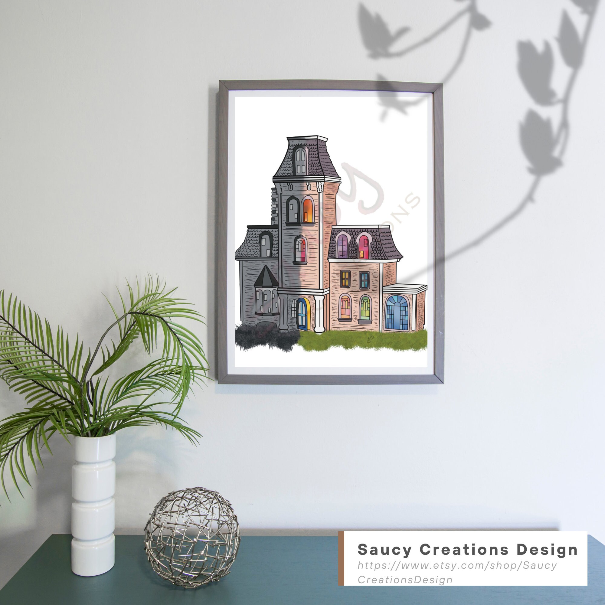 Wednesday's Manor addams Family House netflix Wednesday Art Print - Etsy