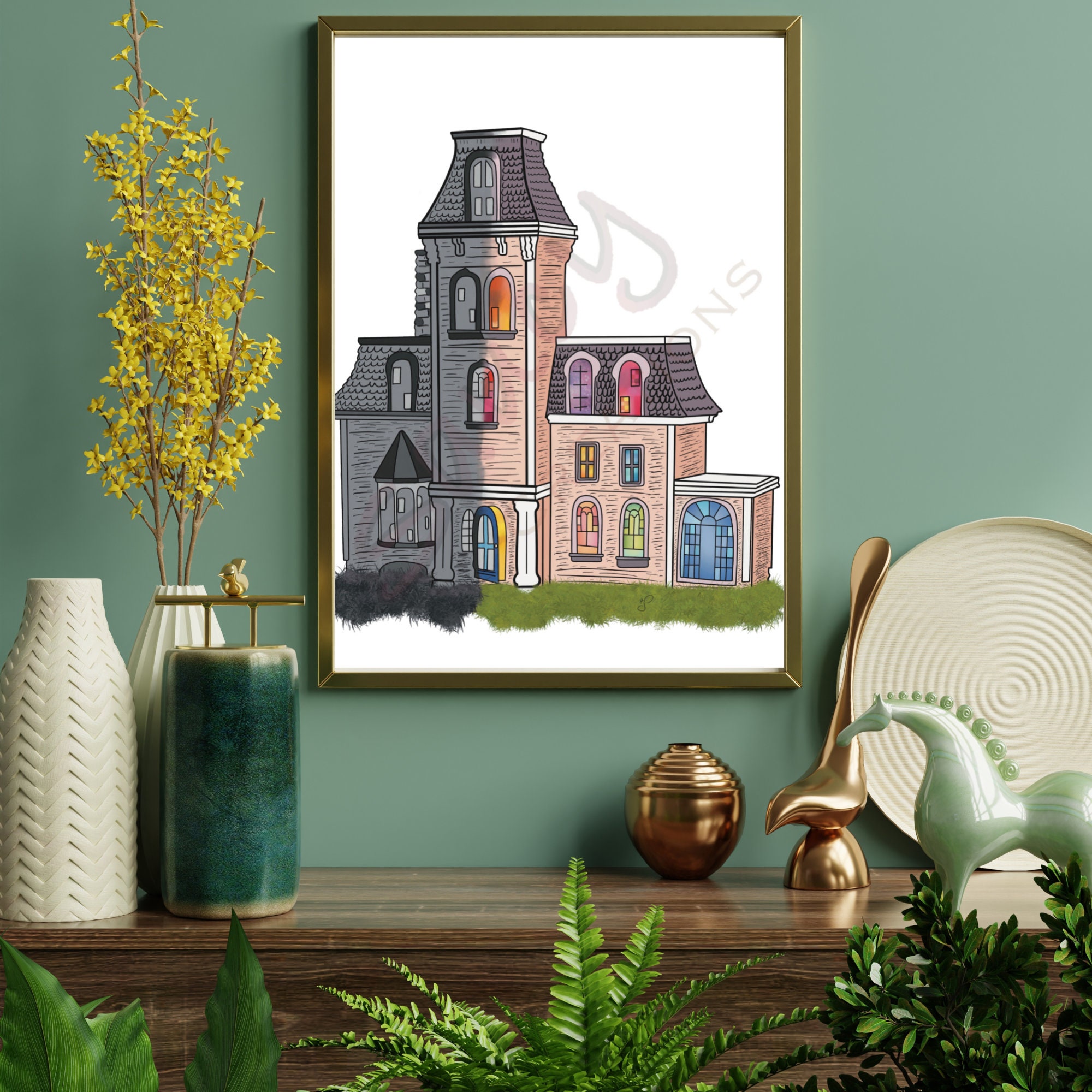Wednesday's Manor addams Family House netflix Wednesday Art Print - Etsy