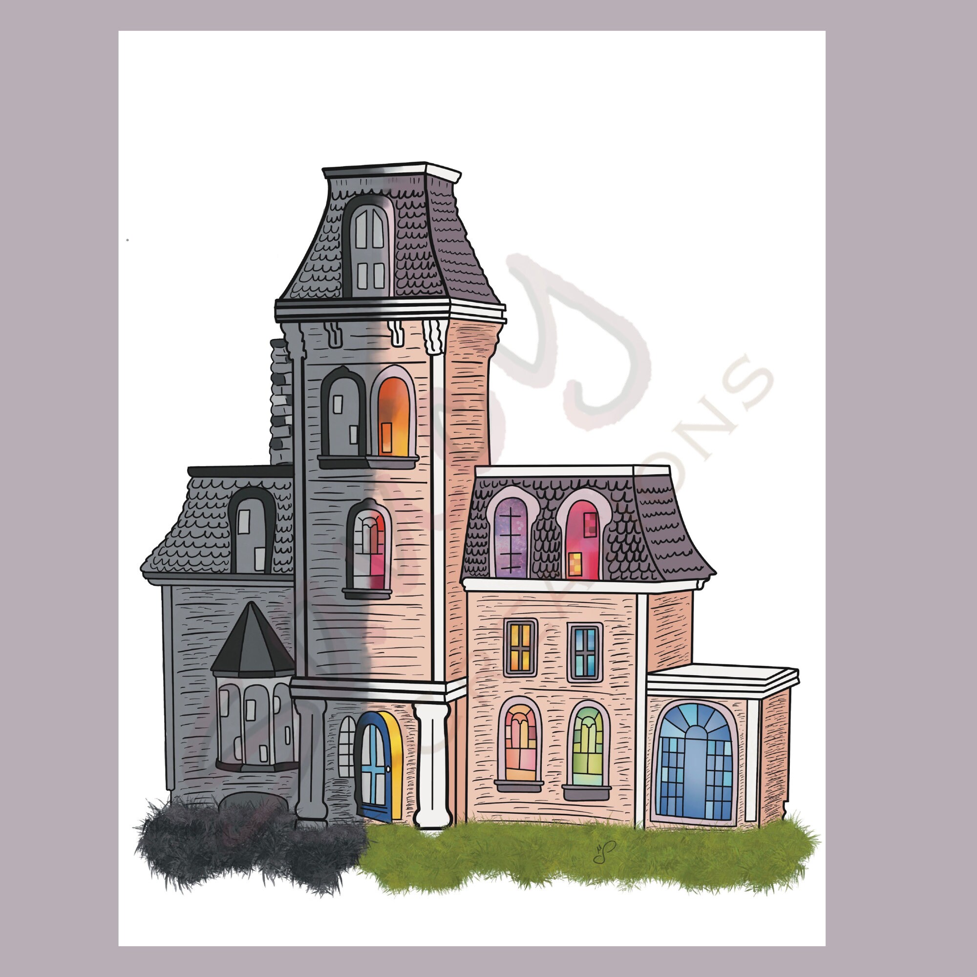 Wednesday's Manor addams Family House netflix Wednesday Art Print - Etsy