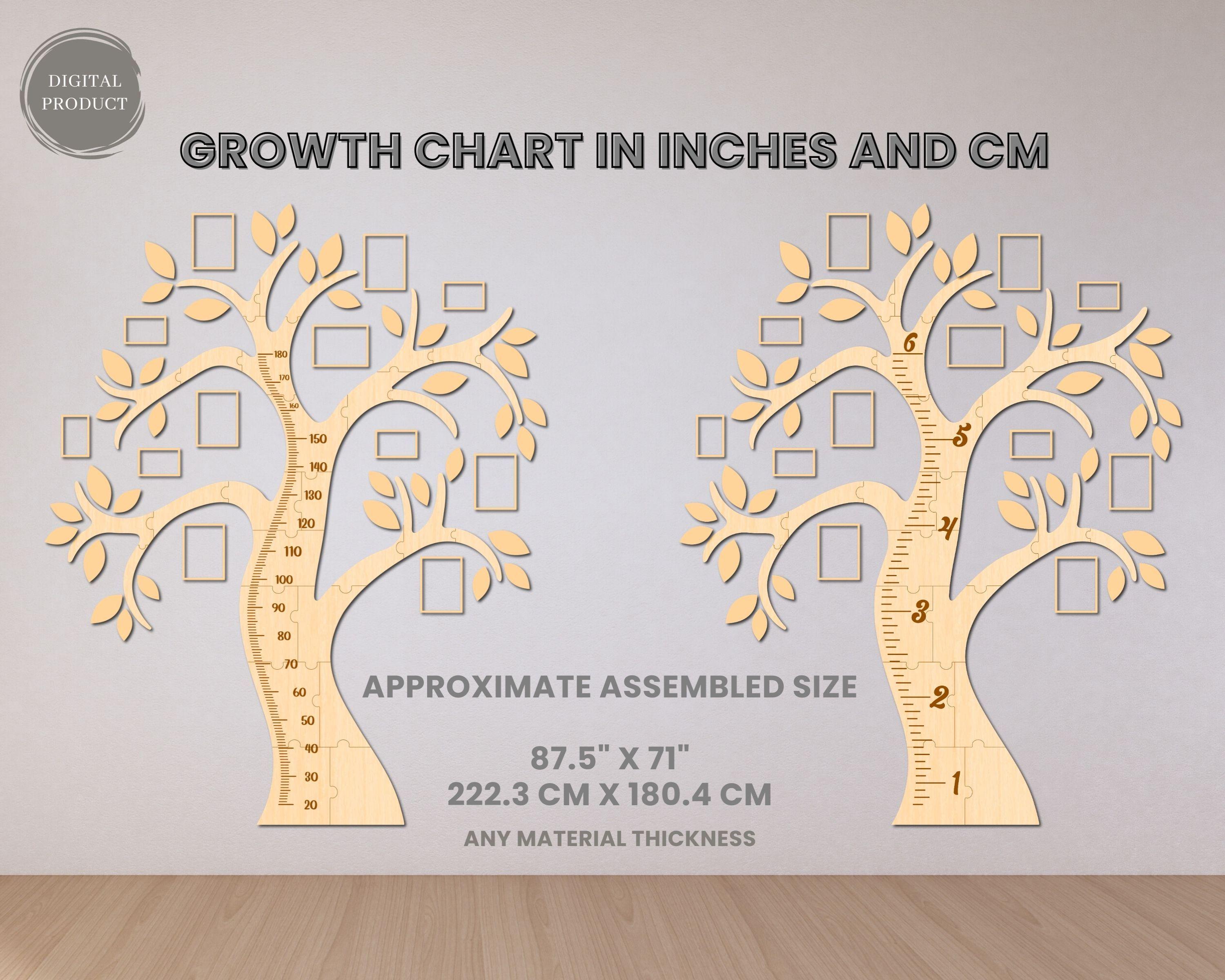 Family Tree Height Chart Bundle, Family Tree Photo Frames, Nursery ...