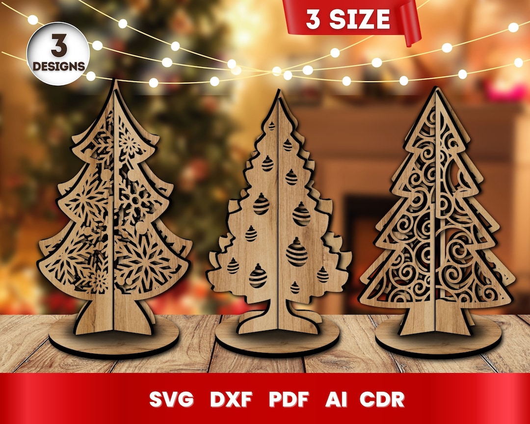 Christmas Tree Laser Cut, SVG Bundle for Glowforge, Christmas, Cricut ...