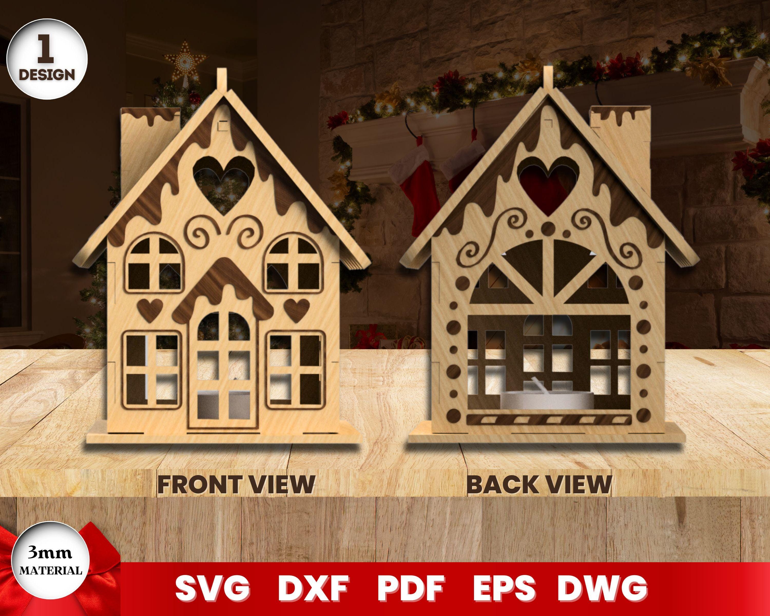 Christmas Gingerbread House Laser Cut, SVG Bundle for Glowforge ...