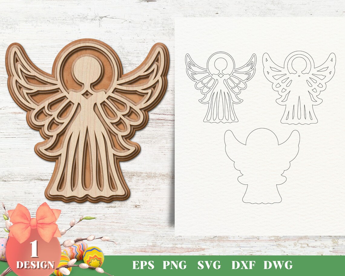 Christmas Angels Laser Cut Files, SVG Bundle for Glowforge, Christmas ...