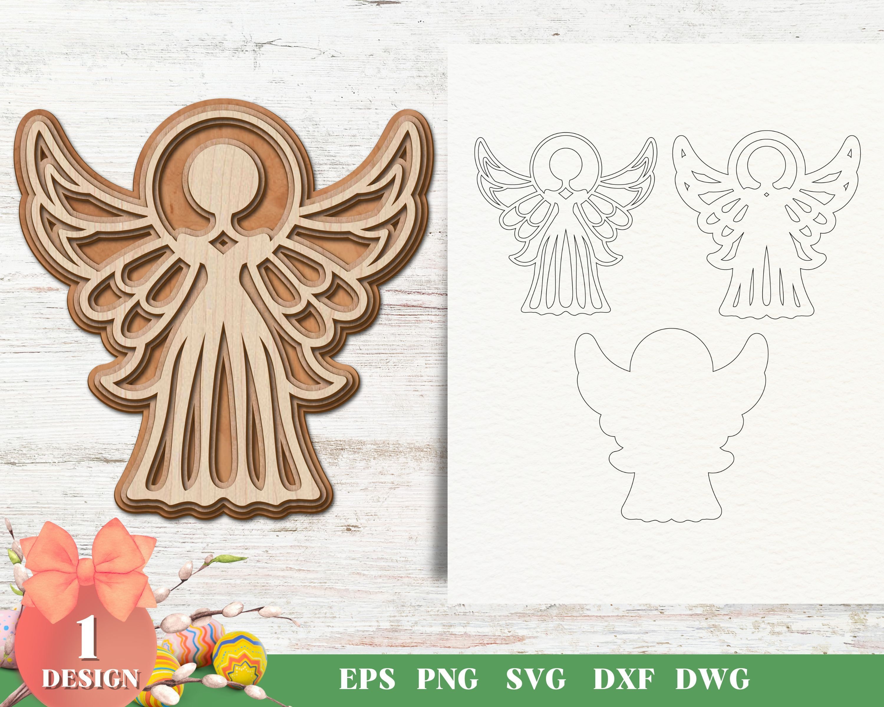 Christmas Angels Laser Cut Files, SVG Bundle for Glowforge, Christmas ...
