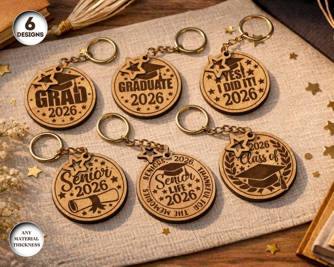 Graduation 2026 Keychain SVG Bundle, Senior Keyrings SVG, Class of 2026 ...