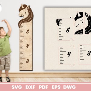 Animals Growth Chart Rulers, SVG Bundle for Glowforge, Children's Room ...