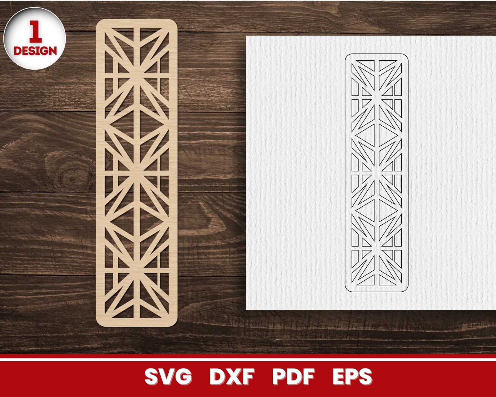Geometric Bookmarks SVG Bundle, SVG Bundle for Glowforge, Bookmark ...