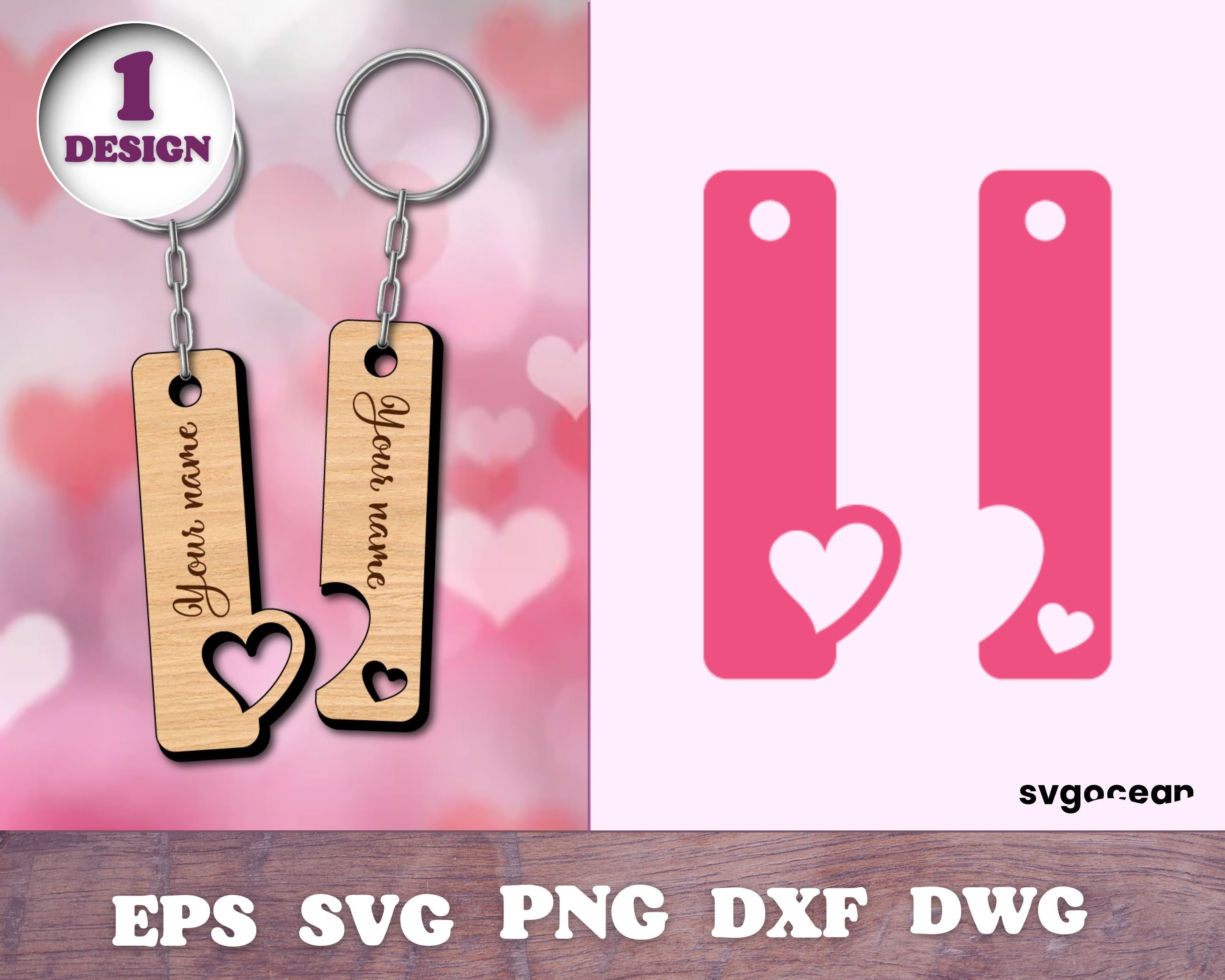 Llavero de San Valentín SVG, cortado con láser, Glowforge, día de San ...