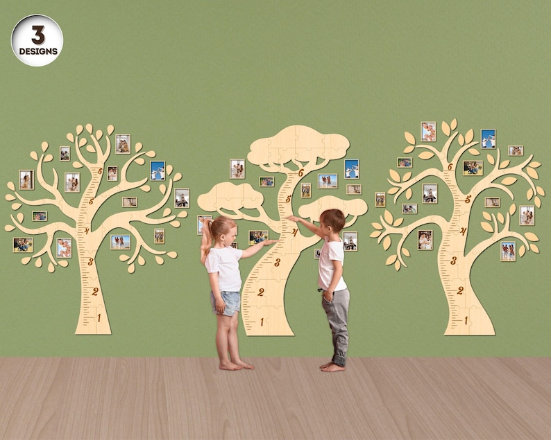 Family Tree Height Chart Bundle, Family Tree Photo Frames, Nursery ...