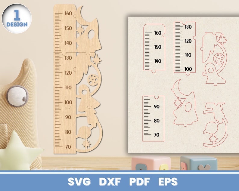 Kids Growth Chart Ruler Bundle, SVG Bundle for Glowforge, Children's ...