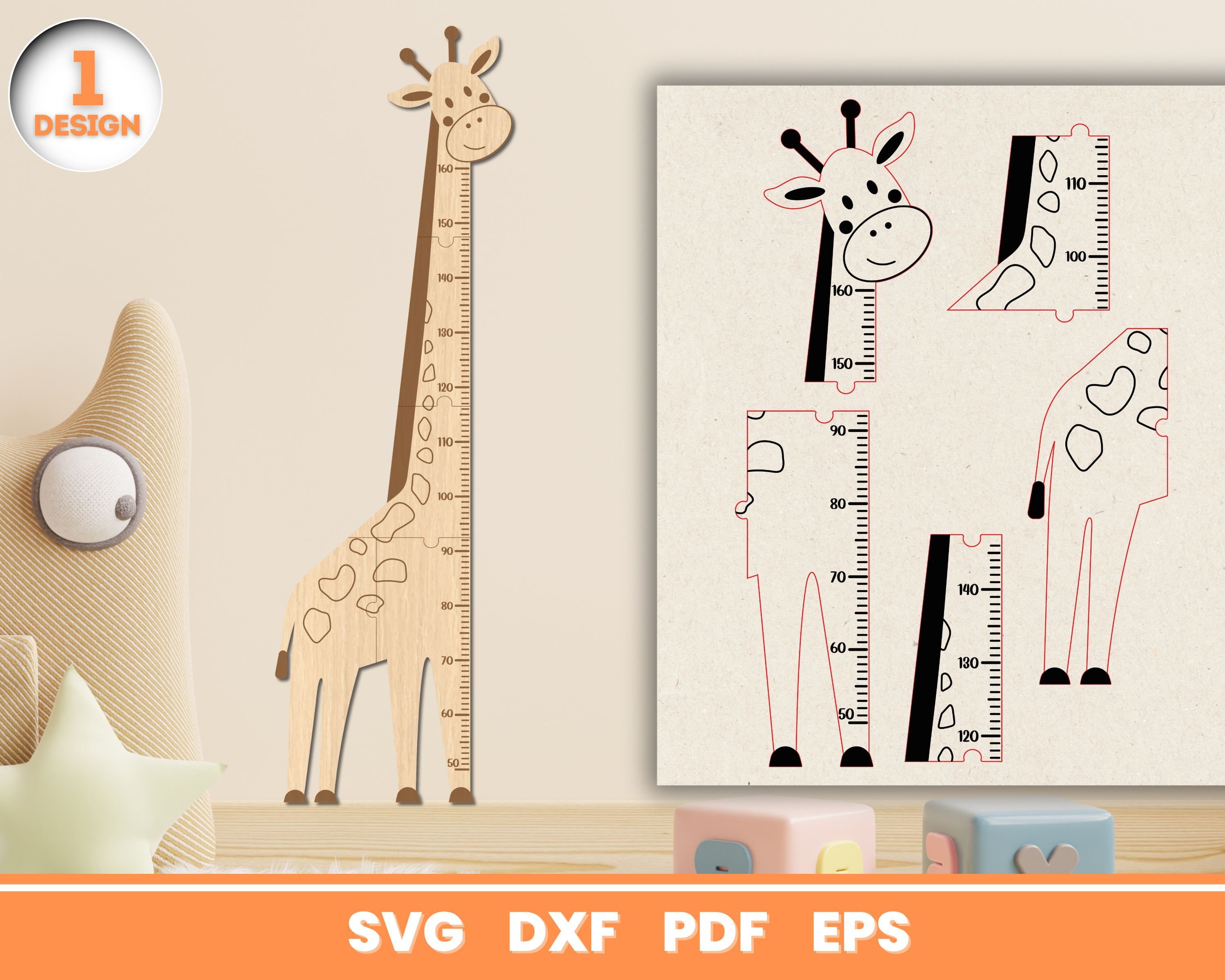 Animals Height Charts Bundle, SVG Bundle for Glowforge, Children's Room ...