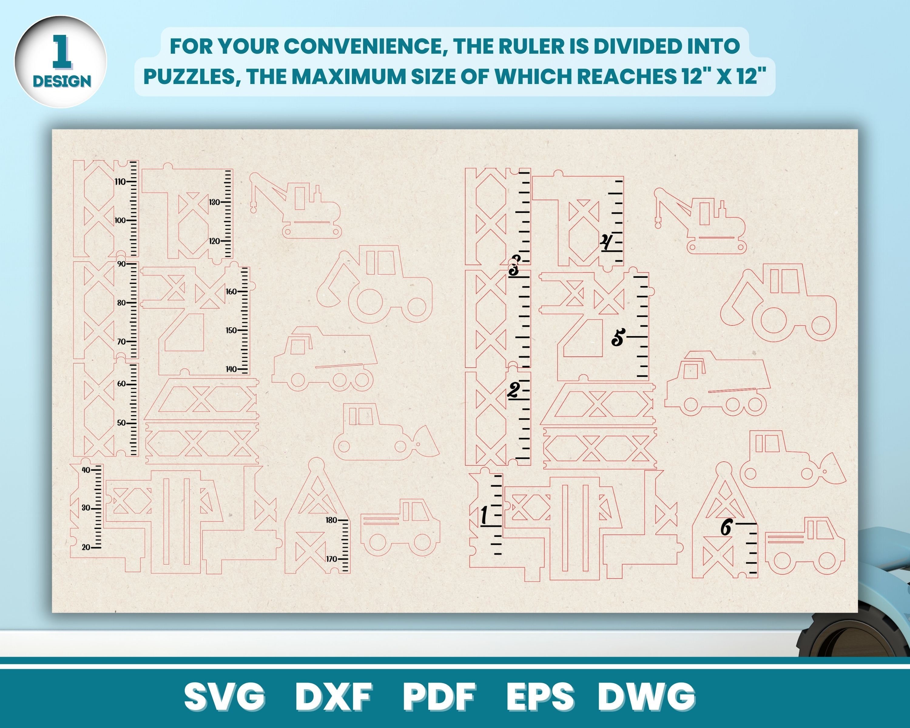 Crane Growth Chart Laser Cut, SVG File for Glowforge, Children's Room ...