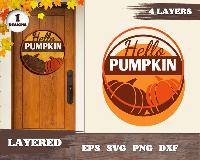 Fall Door Sign Laser Cut, Round Sign 4 SVG Bundle for Glowforge, Fall ...