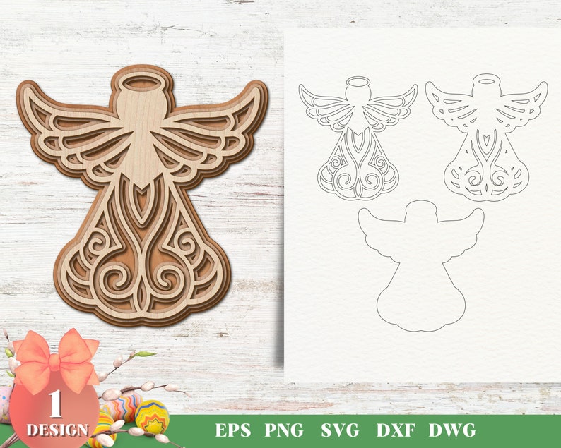 Christmas Angels Laser Cut Files, SVG Bundle for Glowforge, Christmas ...