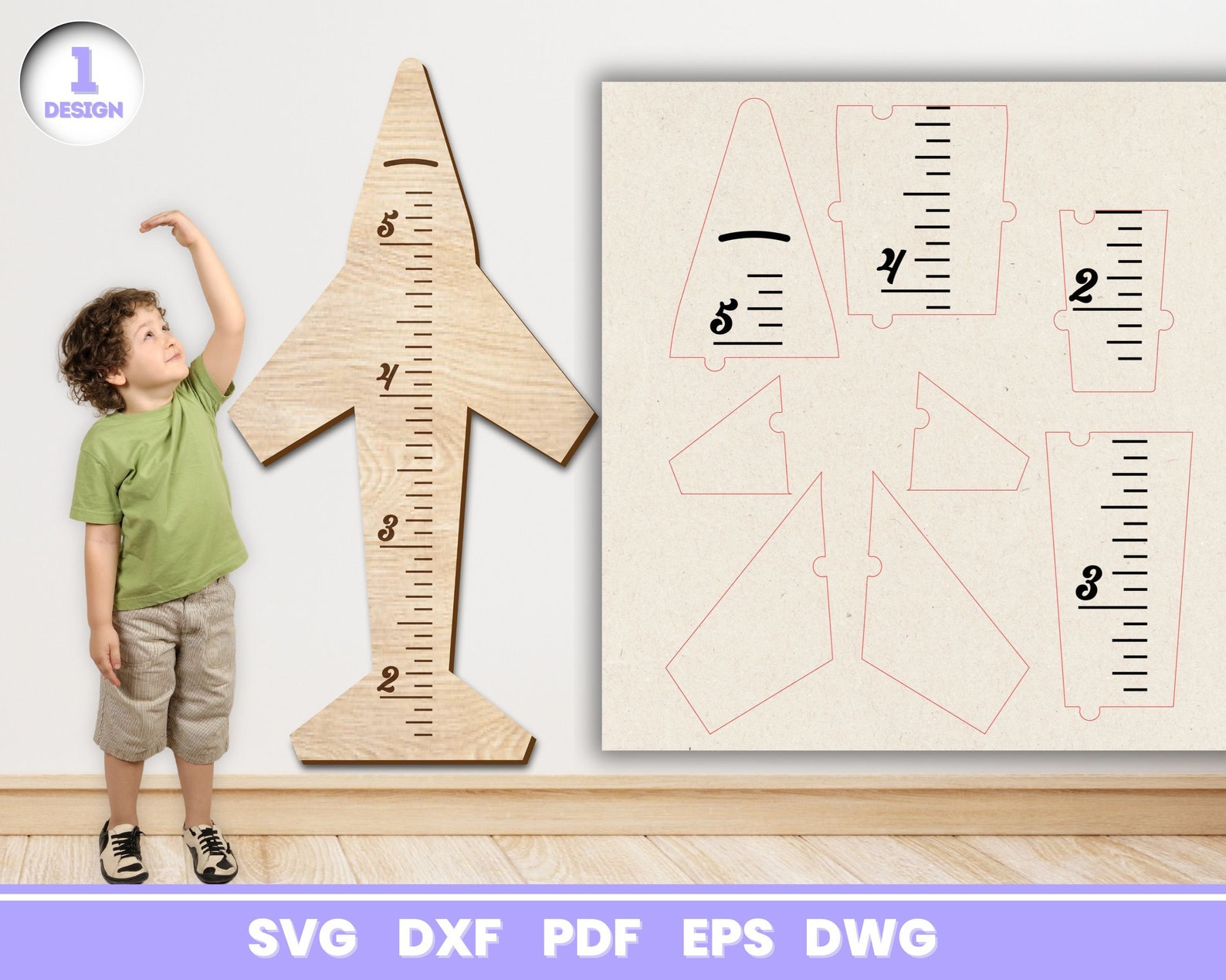 Animals Height Chart Rulers, SVG Bundle for Glowforge, Children's Room ...