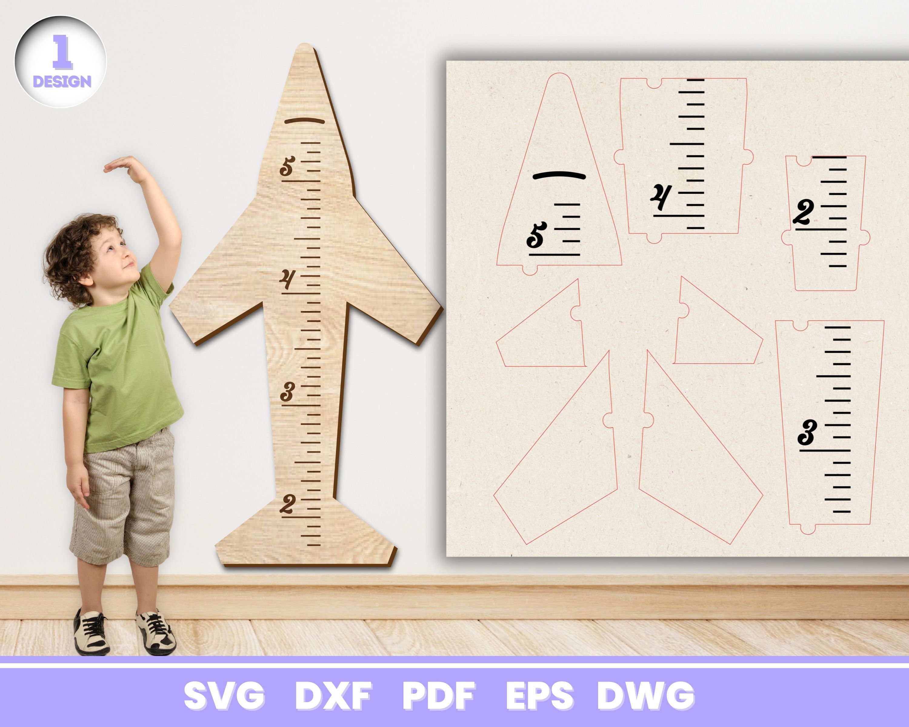 Animals Height Chart Rulers, SVG Bundle for Glowforge, Children's Room ...