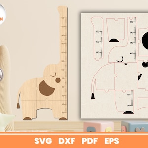 Animals Height Charts Bundle, SVG Bundle for Glowforge, Children's Room ...