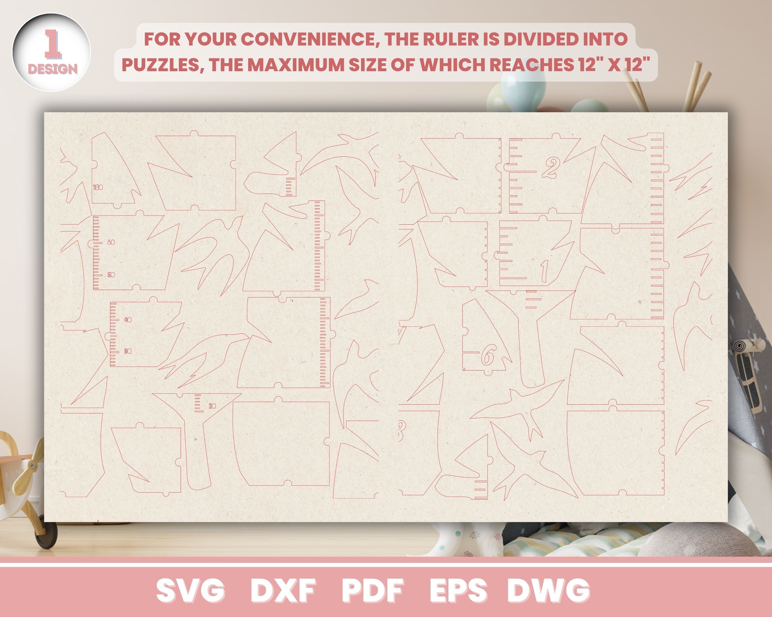 Feather Growth Charts Bundle, SVG Bundle for Glowforge, Children's Room ...