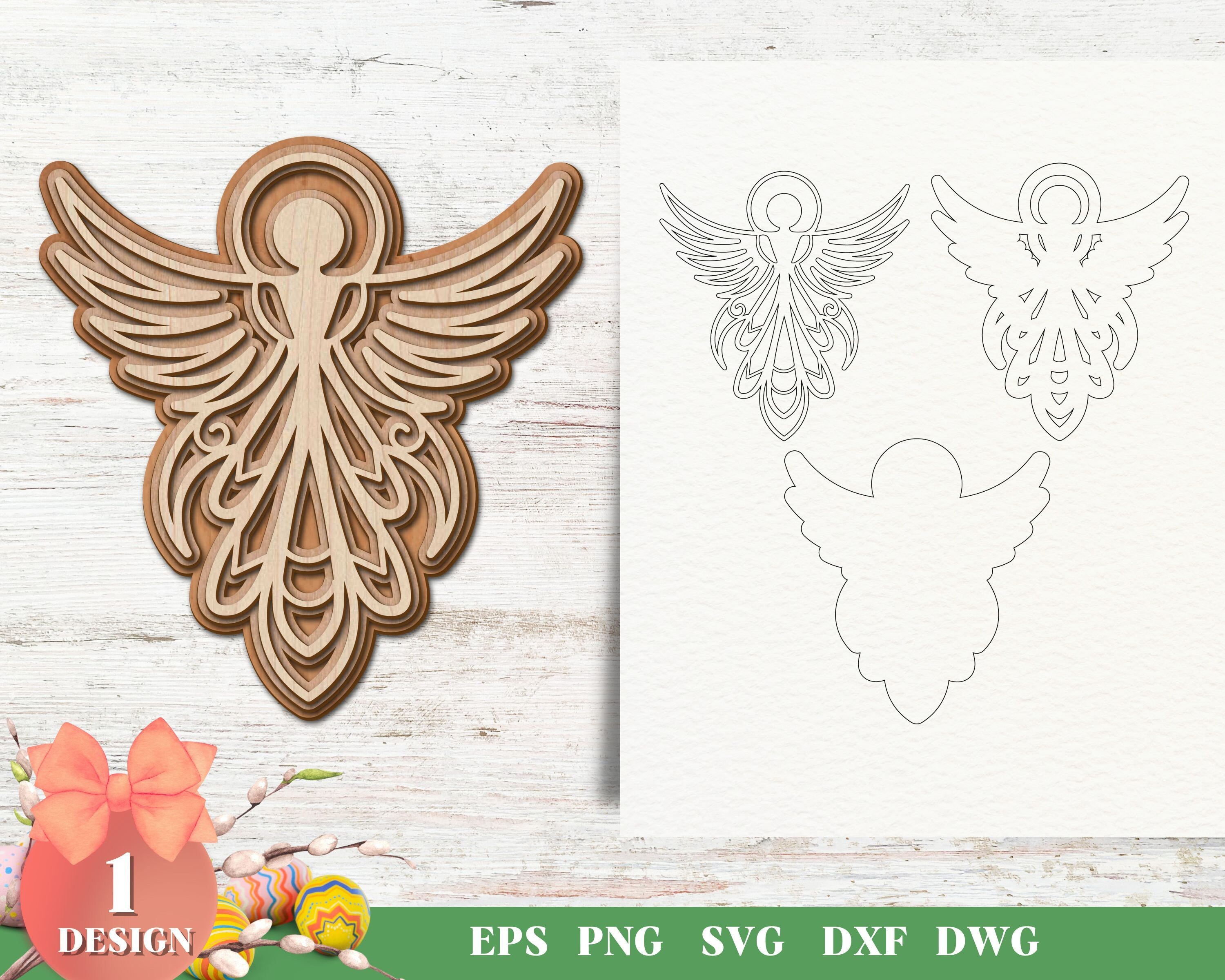 Christmas Angels Laser Cut Files, SVG Bundle for Glowforge, Christmas ...